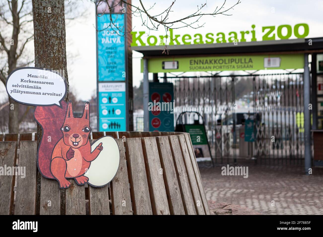 Helsinki, Finland-circa Apr, 2018: Entrance and ticket office of the ...