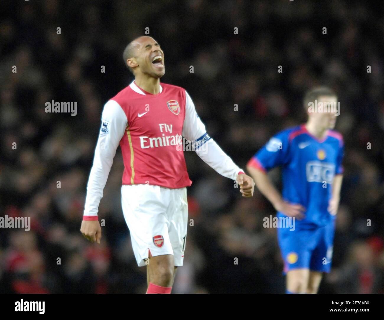 Thierry Henry shows his relief after scoring the second goal against ...