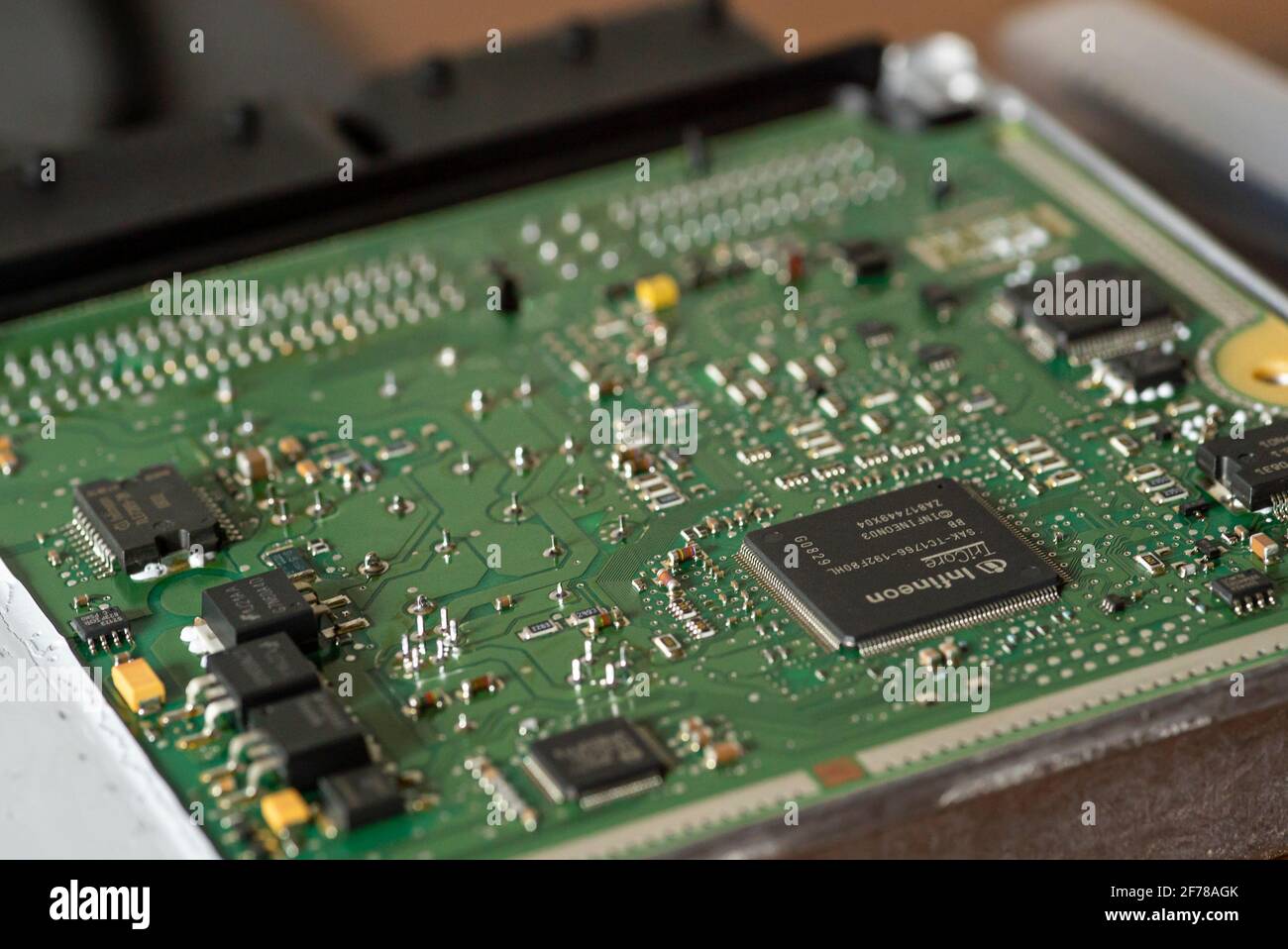 MILAN, ITALY 5 APRIL 2021: Car Ecu Detail with visible components Stock ...