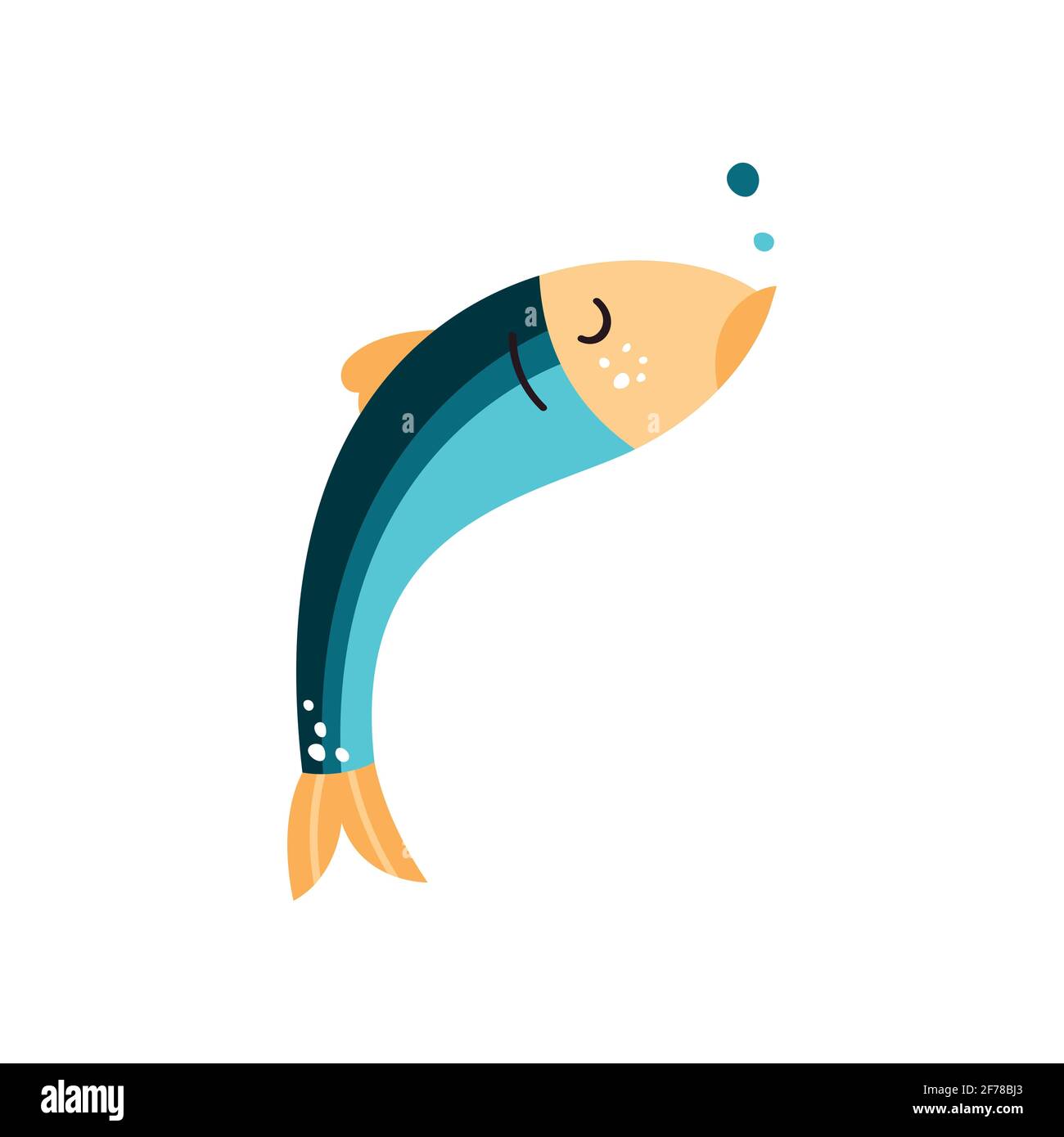 Anchovy fish vector illustration. Small salted forage fish of the ...