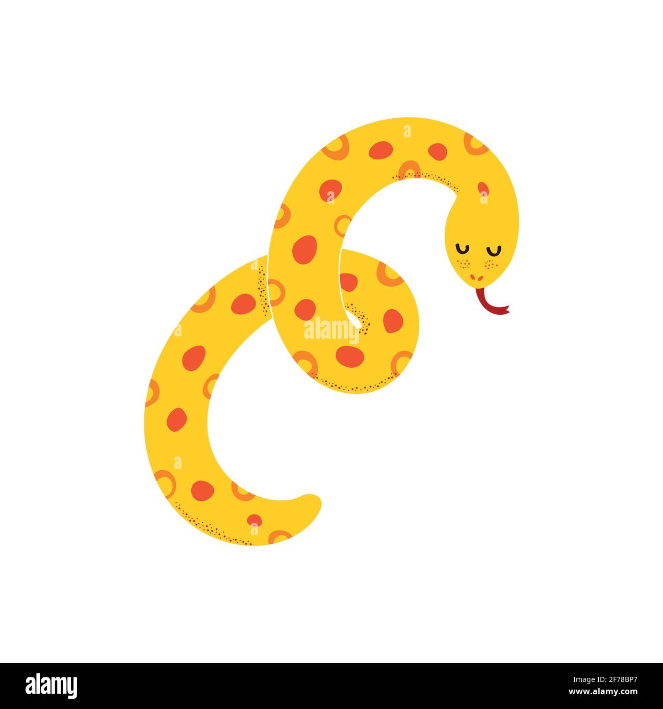 Vector illustration of anaconda. Tropical snake isolated on white ...