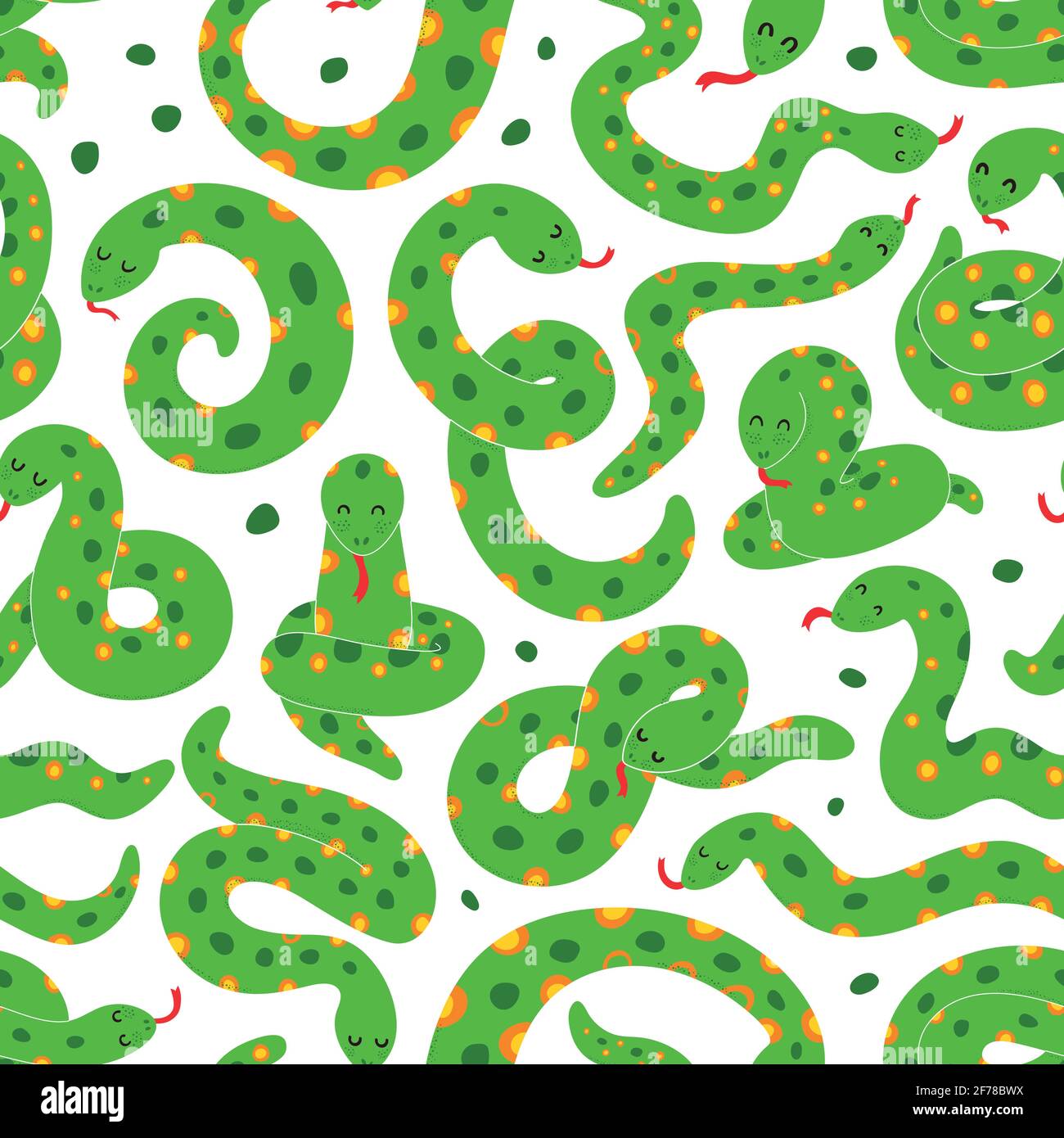 Seamless vector hand drawn pattern with snakes Stock Vector Image & Art ...