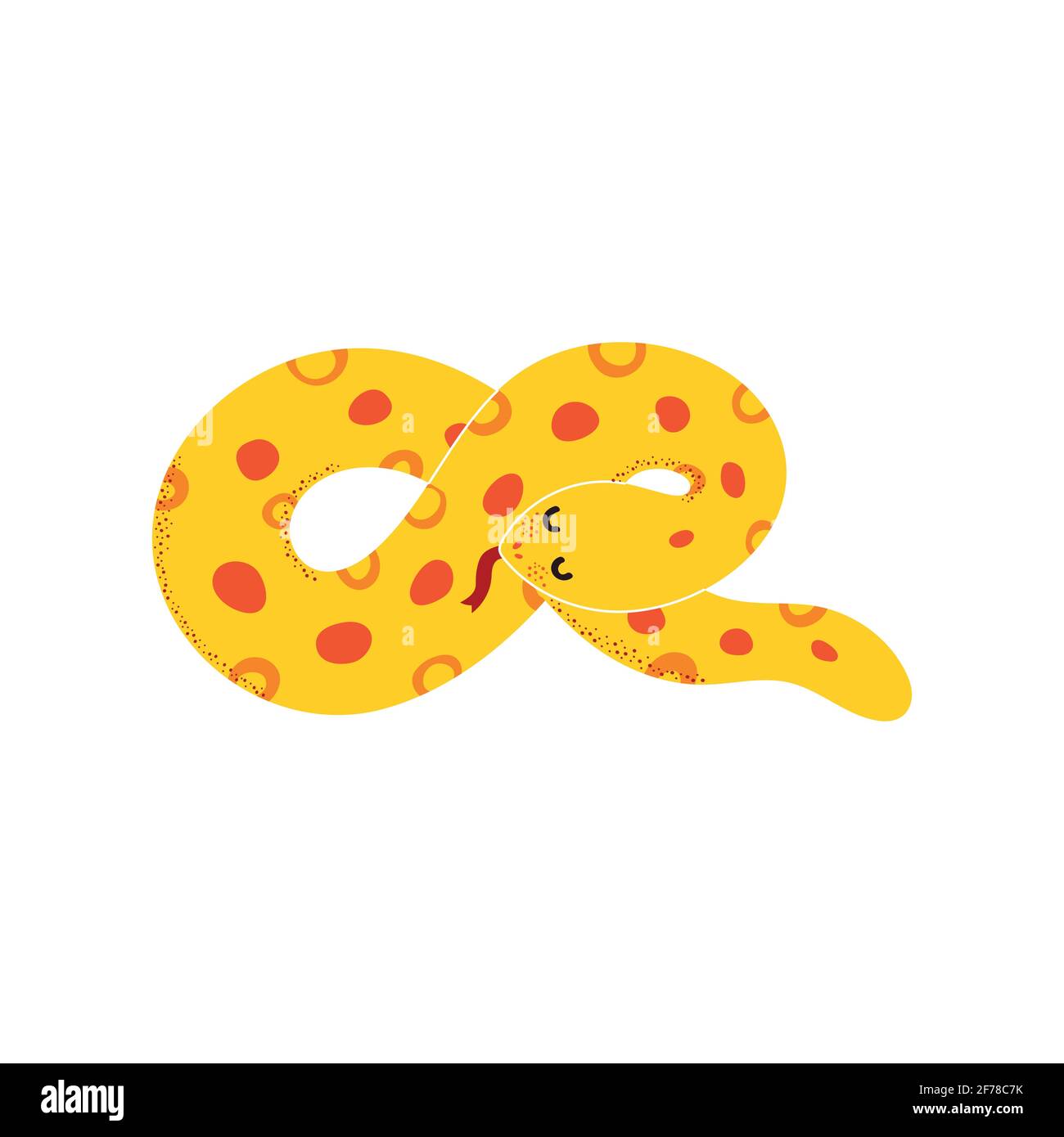 Vector illustration of anaconda. Tropical snake isolated on white ...