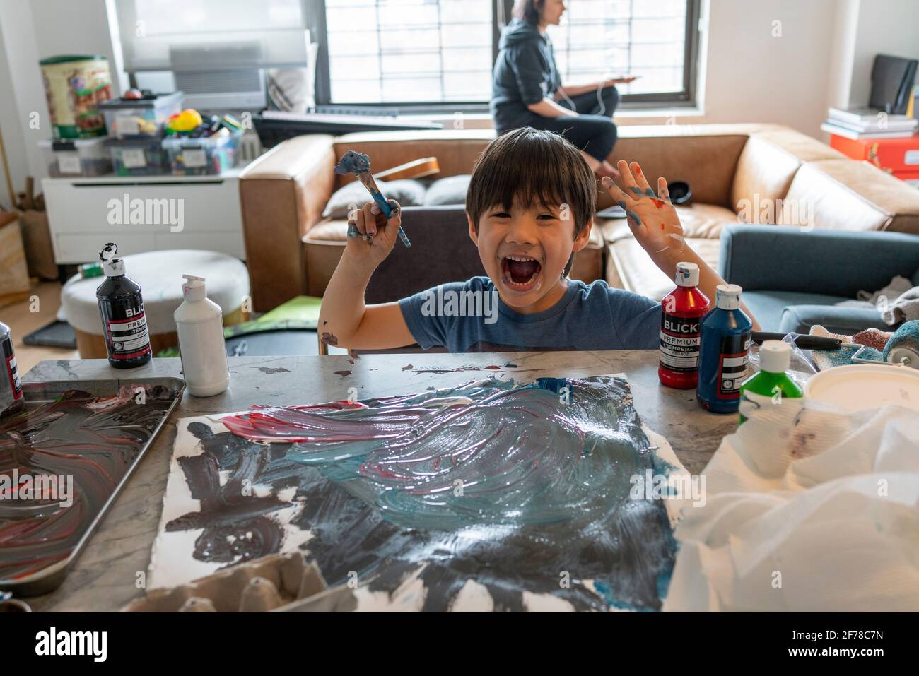 remote learning boy Stock Photo - Alamy