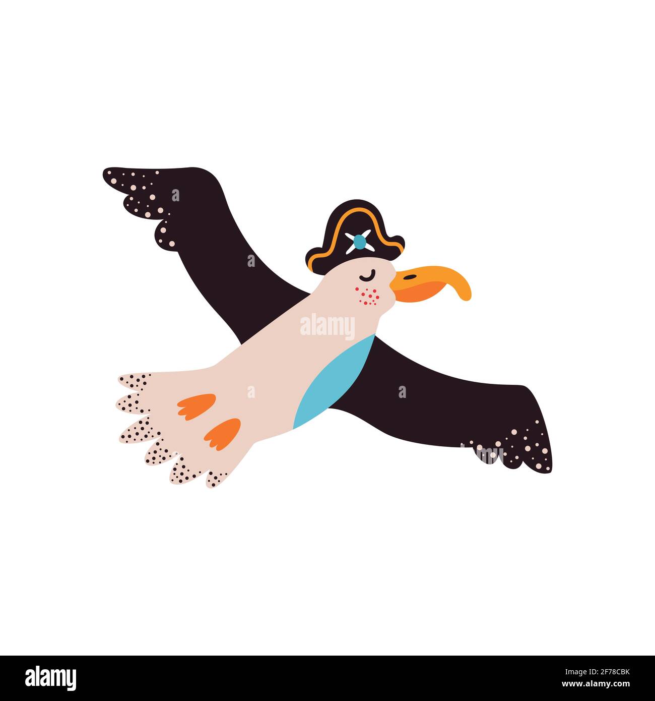Albatross bird. Colorful vector illustration on white isolated ...