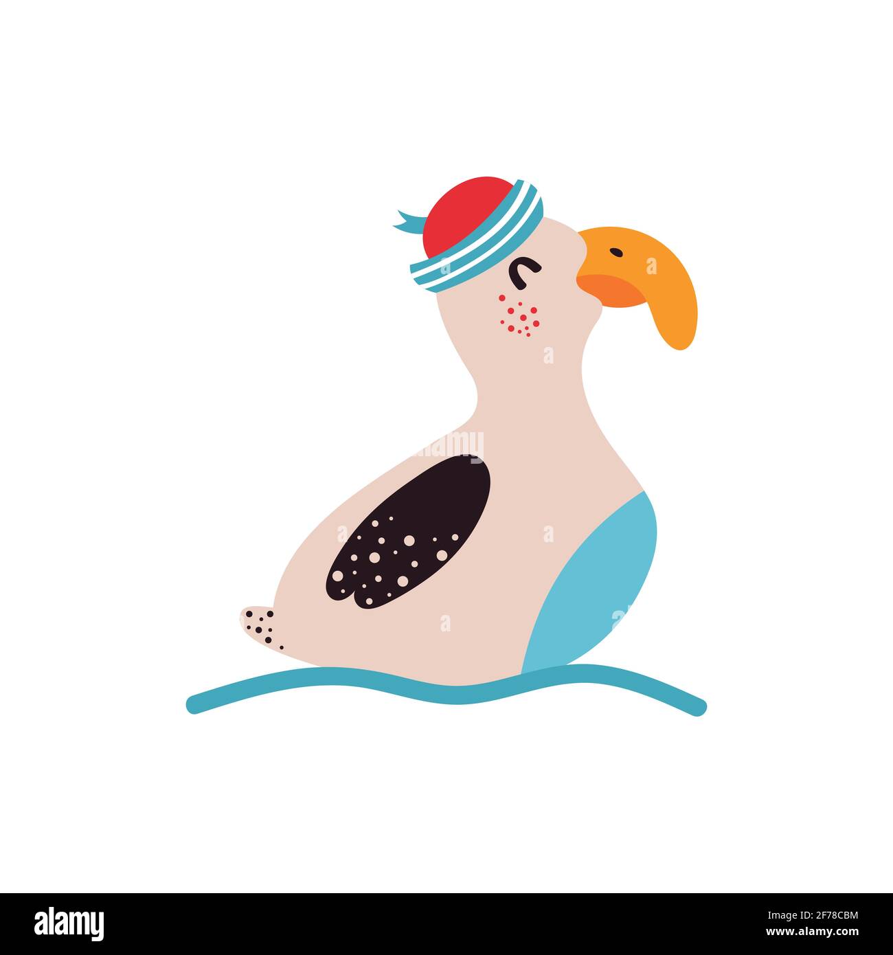 Albatross bird. Colorful vector illustration on white isolated ...