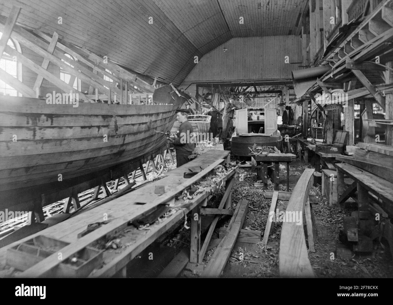 Boat production at Stockholms Motor boat speed AB Stock Photo - Alamy