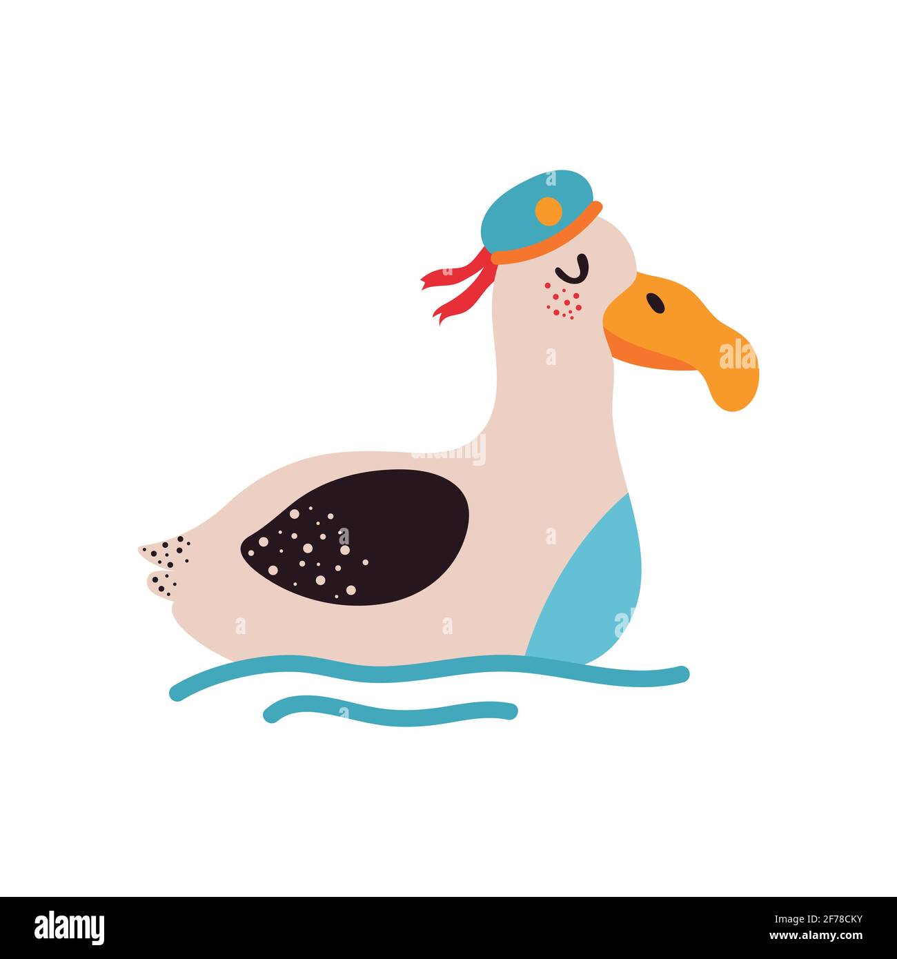 Albatross bird. Colorful vector illustration on white isolated ...