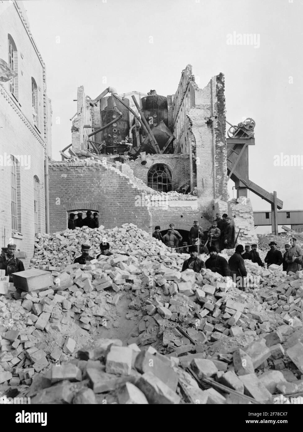 Exterior of sugar use after the fire Stock Photo - Alamy