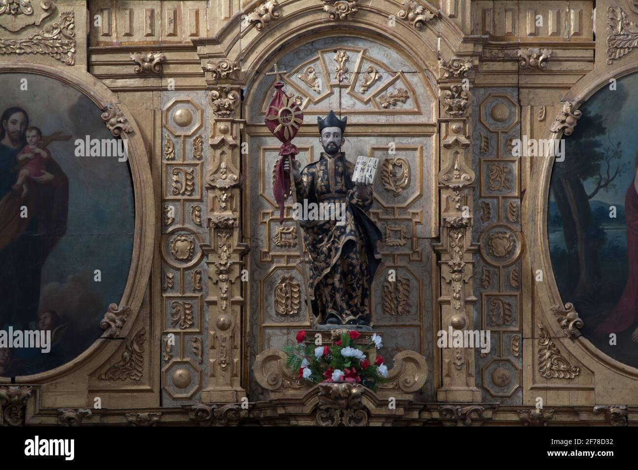 San Ignacio image in a altarpiece Stock Photo - Alamy
