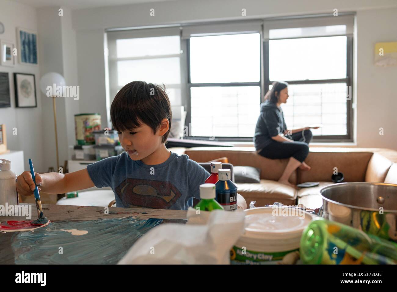 remote learning boy Stock Photo - Alamy