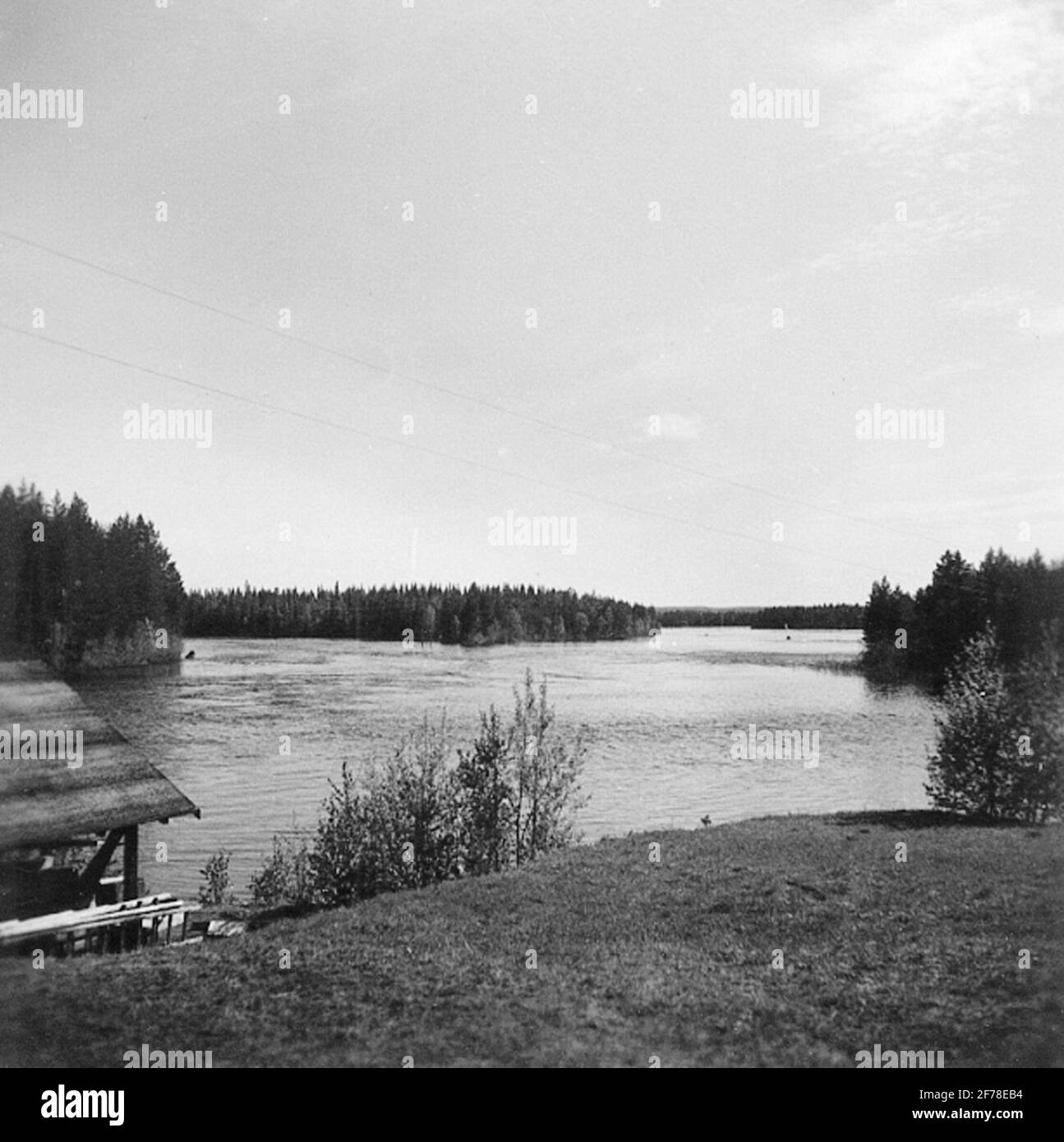 Forsmo power plant. View of the river Stock Photo - Alamy