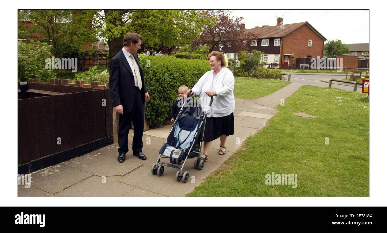 Alan Milburn Knocking on doors in Watford with Clair Ward (in Red ...