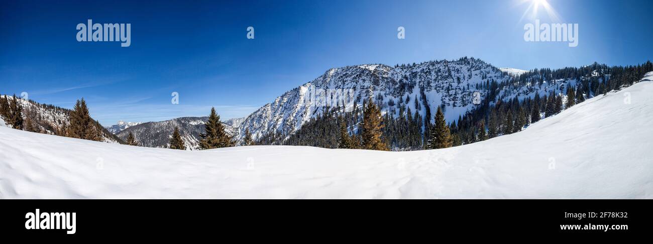 Panorama view of Soinsee mountain hike in Bavaria, Germany Stock Photo ...