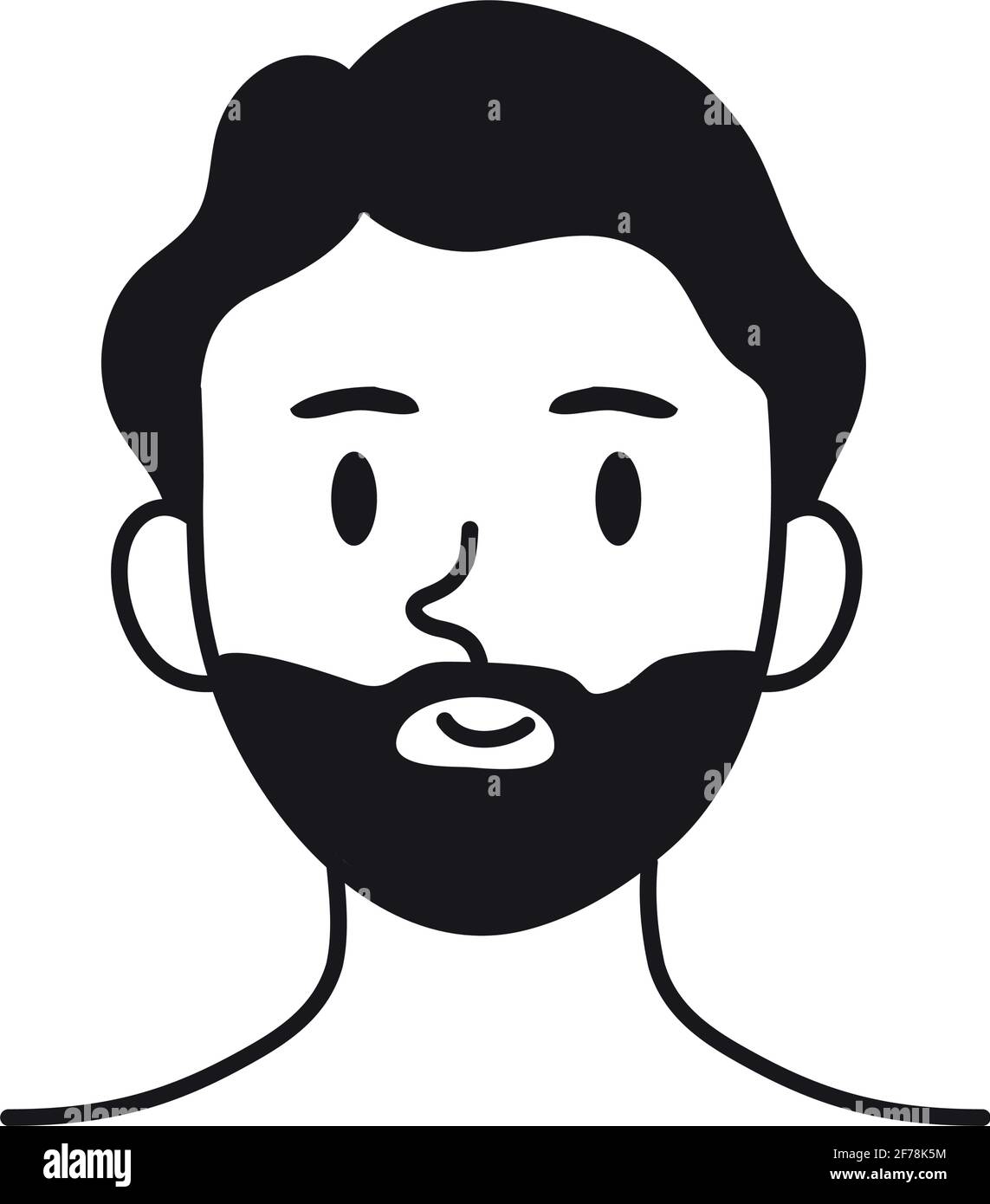Bearded man icon doodle hi-res stock photography and images - Alamy