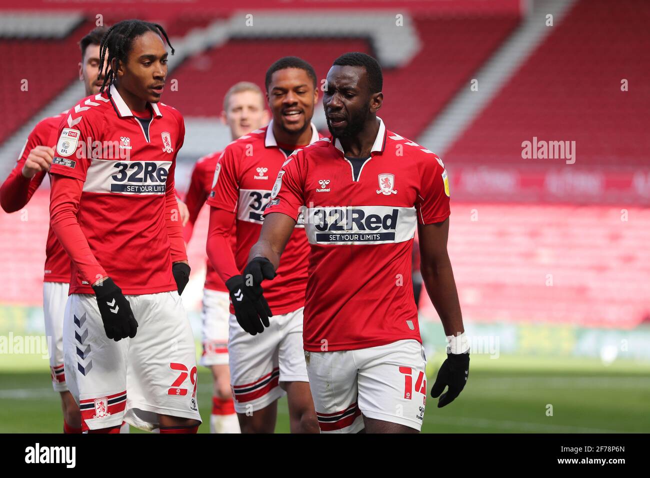 MIDDLESBROUGH, ENGLAND. APRIL 5TH Middlesbrough's Yannick celebrates ...