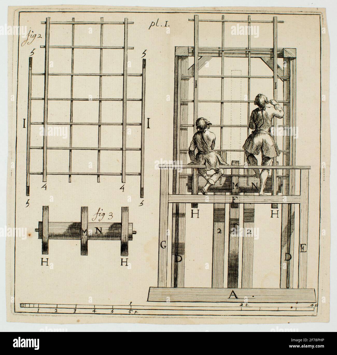 Drawing. France machine for set of windows. From Carl Johan Cronstedts ...
