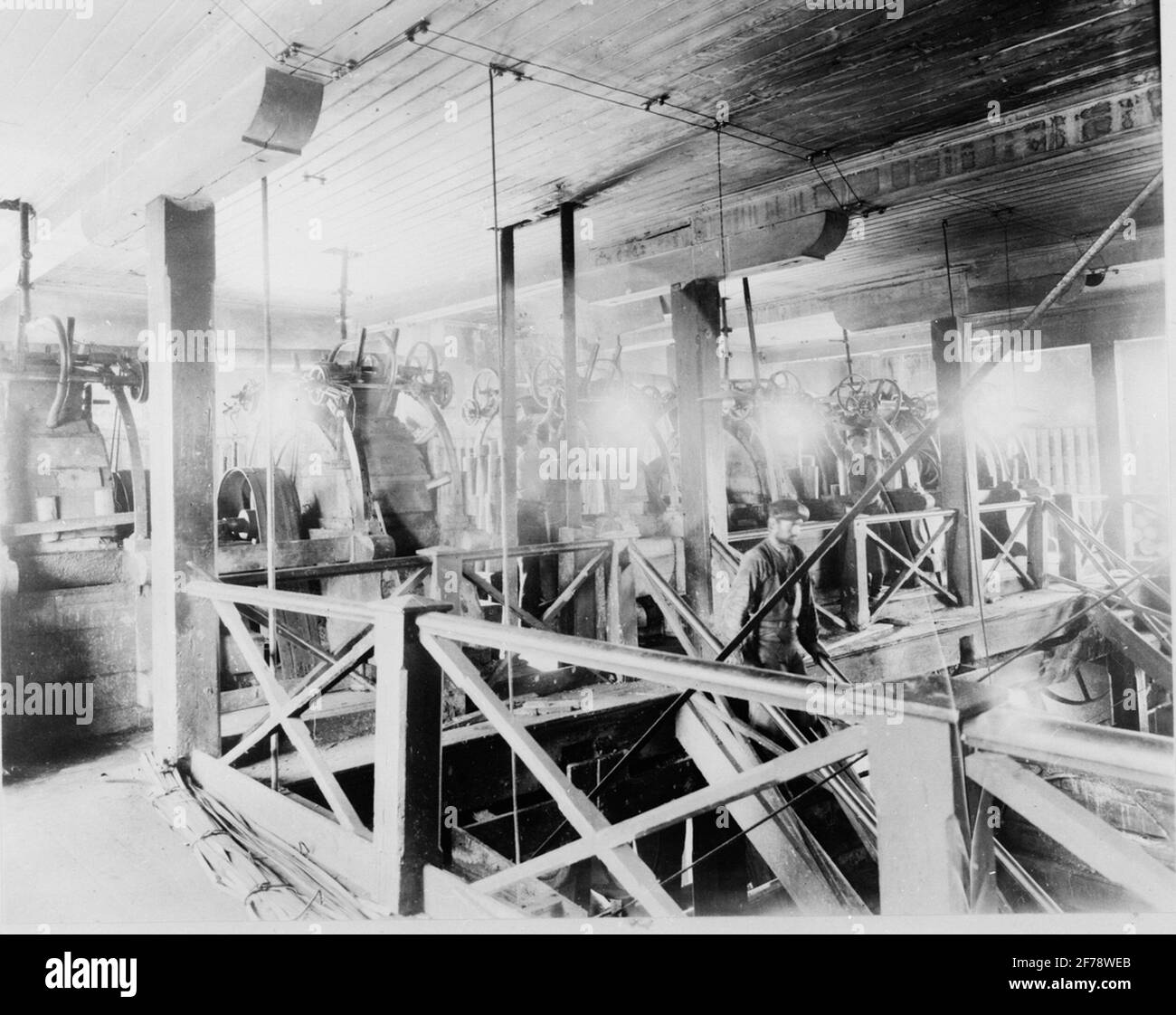 Interior of Sliperiet.Gamla cardboard factory. Slipar.I lower floor ...