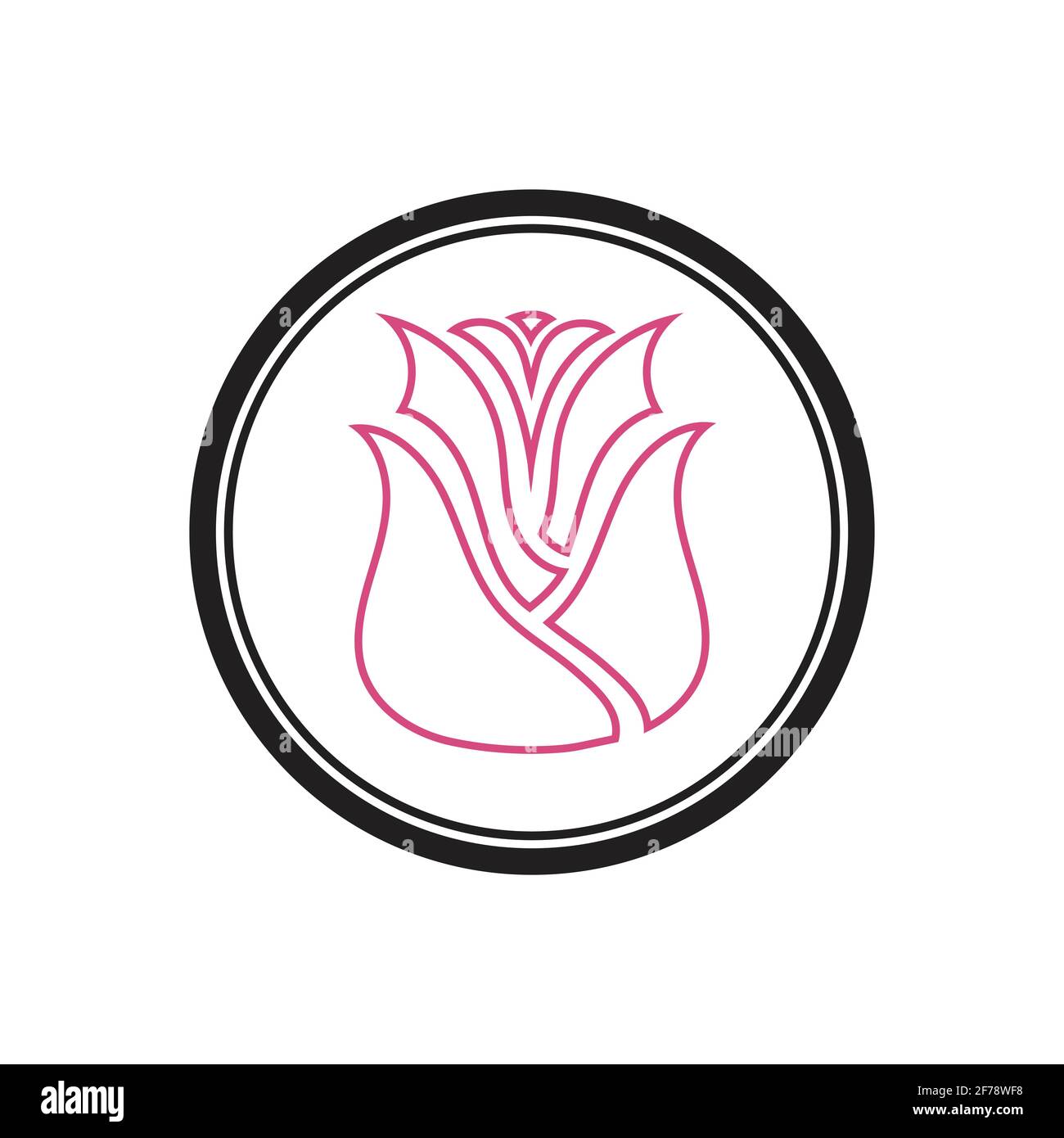 Beautiful Contour Logo with Rose Flower for Boutique or Beauty Salon or ...