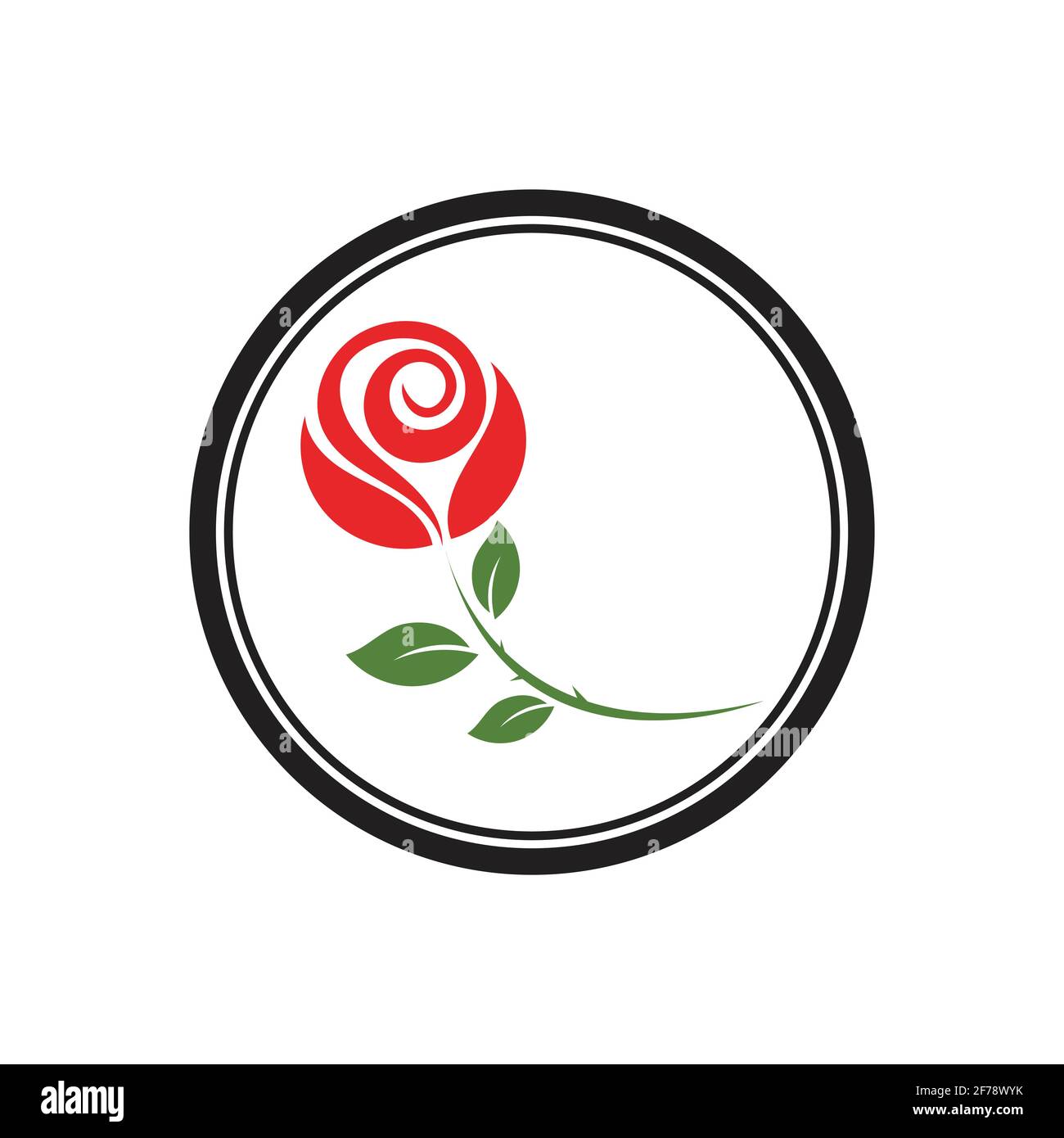 Beautiful Contour Logo with Rose Flower for Boutique or Beauty Salon or ...