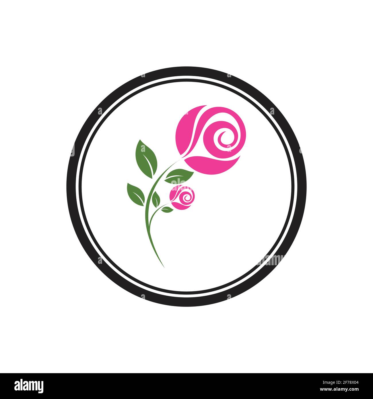 Beautiful Contour Logo with Rose Flower for Boutique or Beauty Salon or ...