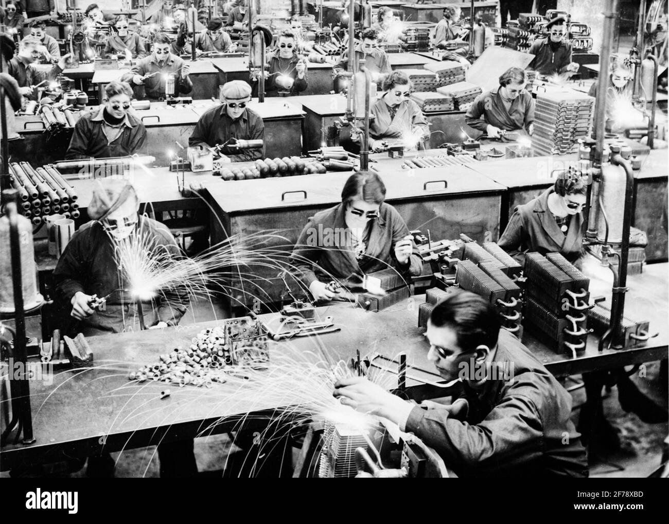 The various sections of Electrolux cooling apparatus are assembled by ...