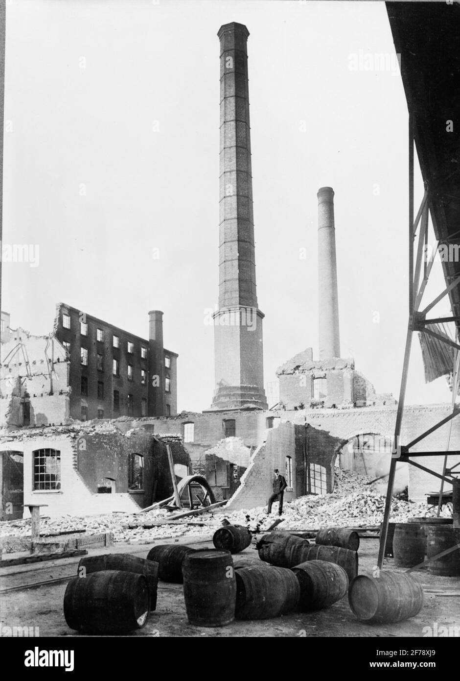 Exterior of sugar use after the fire Stock Photo - Alamy