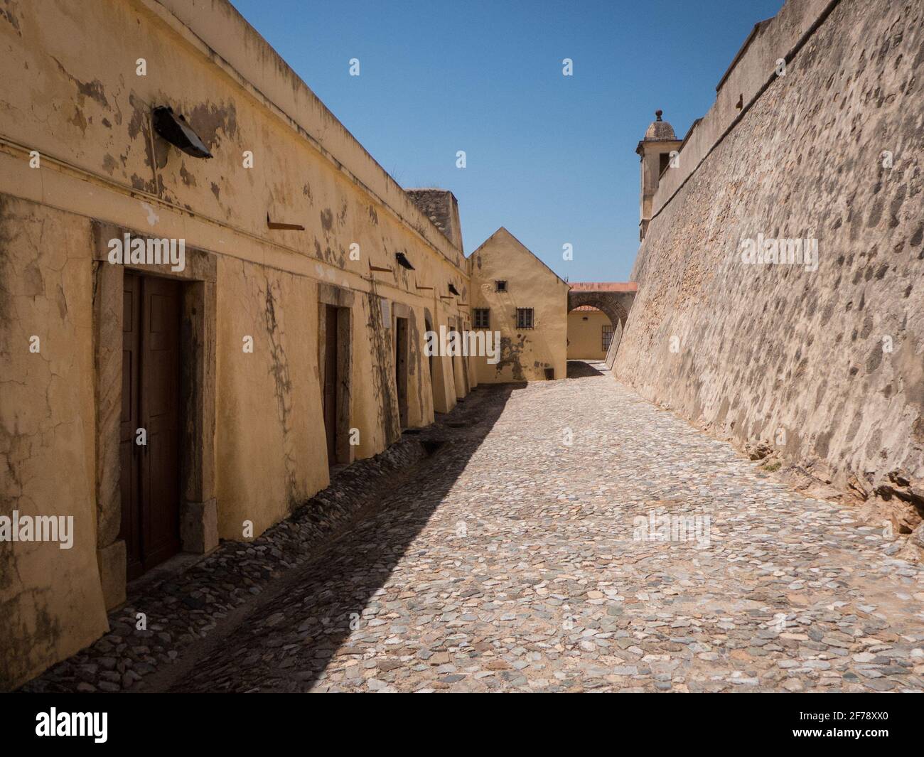 The former store and garrison buildings inside the Fort of Santa Luzia ...