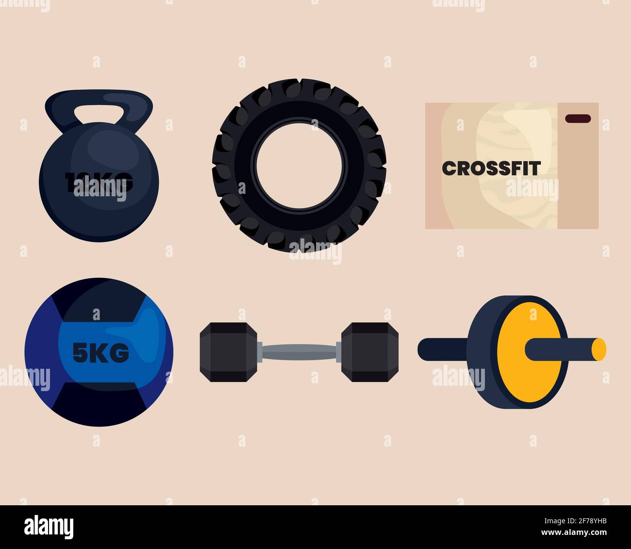 crossfit set icons Stock Vector Image & Art - Alamy