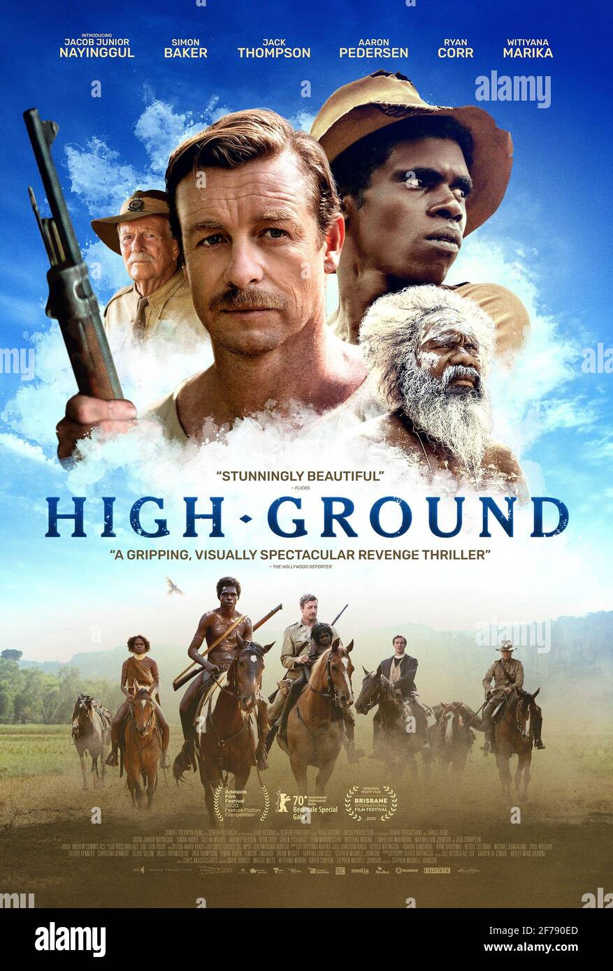 HIGH GROUND, US poster, top, from left: Jack Thompson, Simon Baker ...