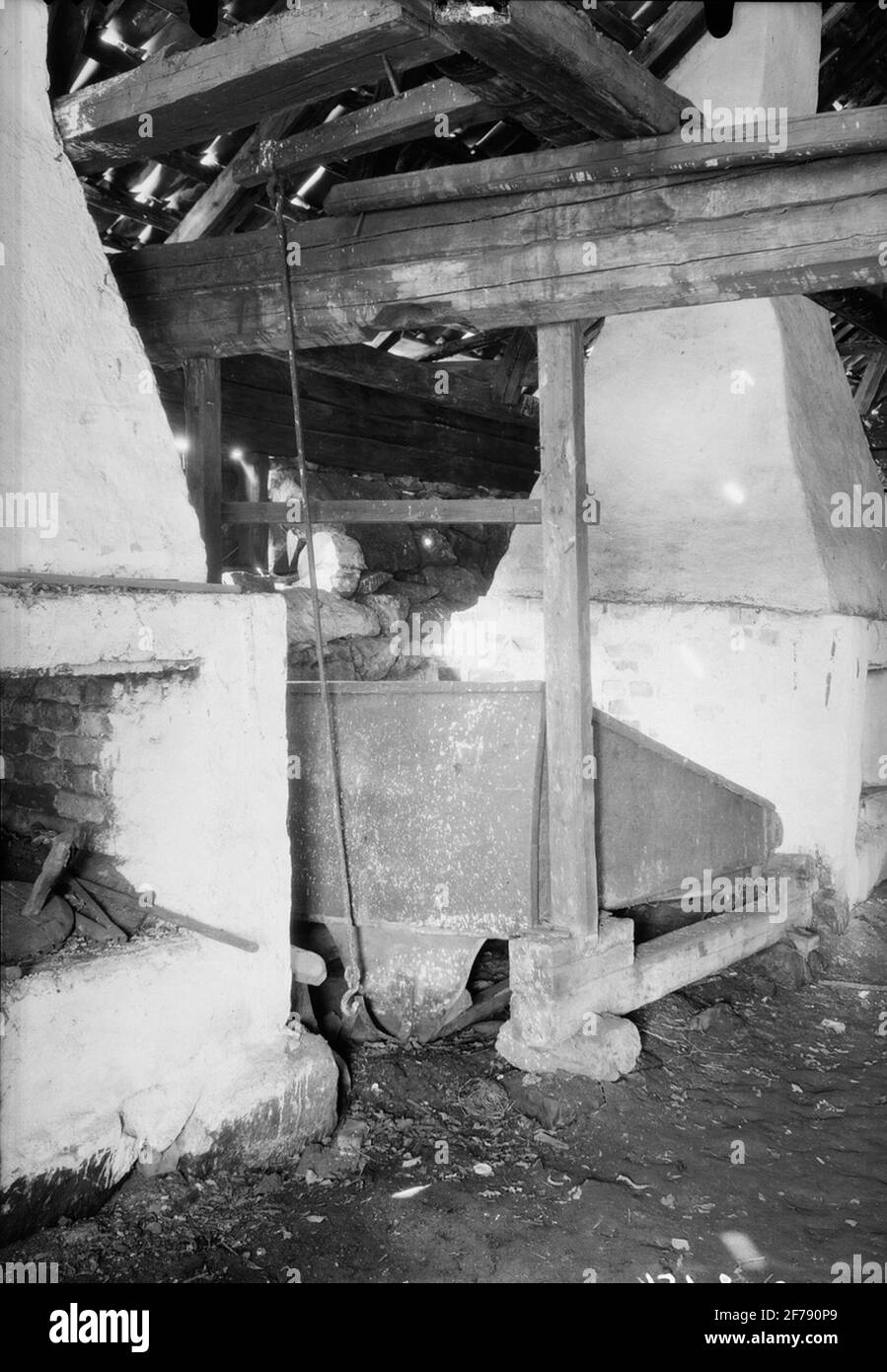 Interior of great smithy. The bellows to the so-called big harness ...