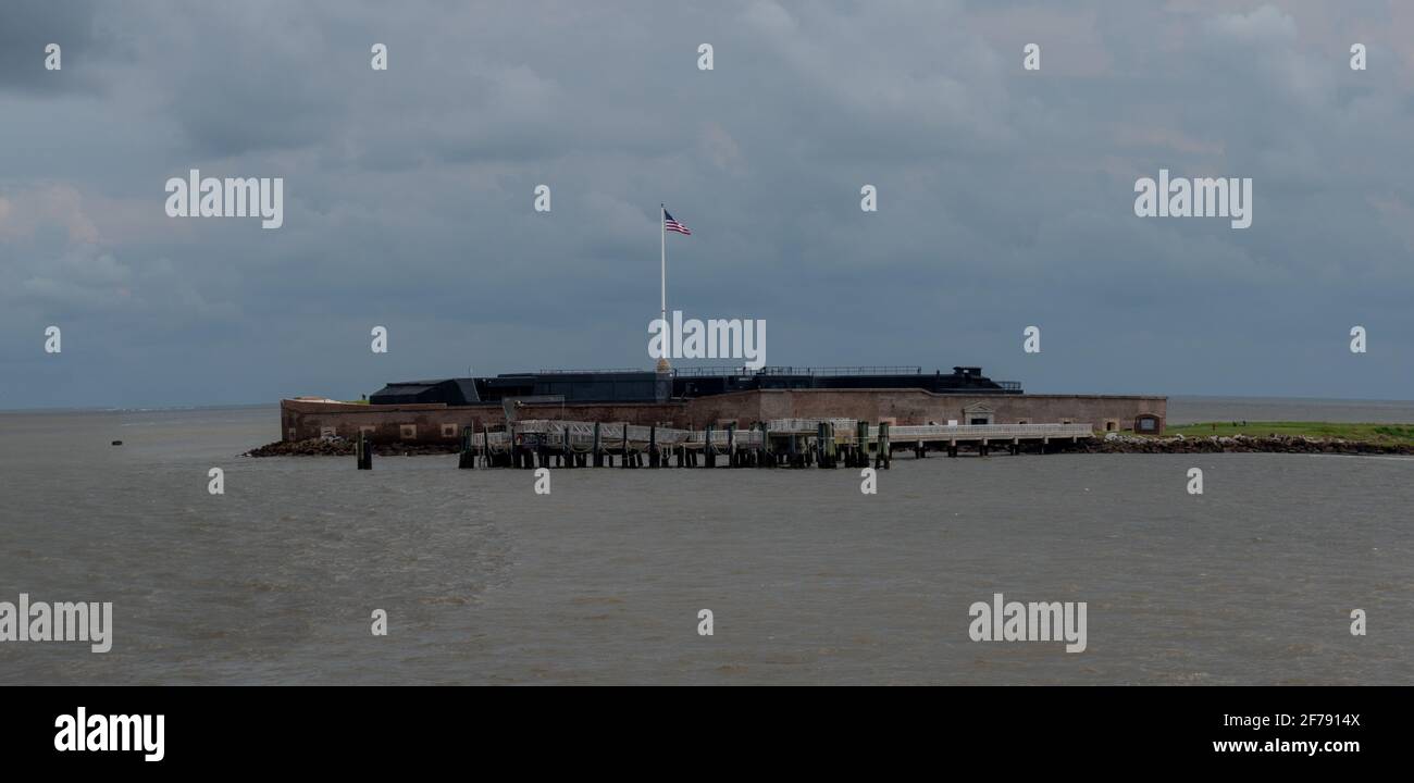 A panoramic view of Fort Sumter National Park which was the target ...