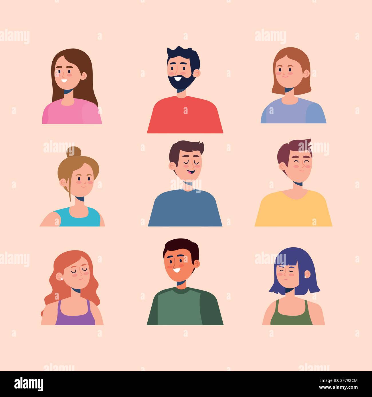 nine persons characters Stock Vector Image & Art - Alamy