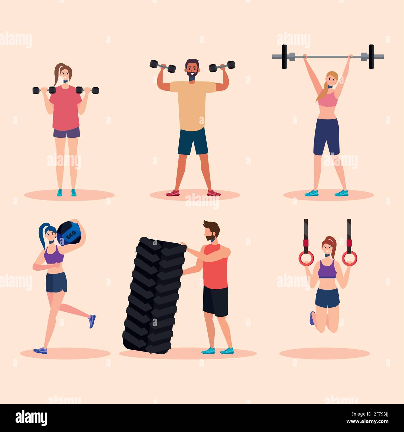 strong people crossfit Stock Vector Image & Art - Alamy