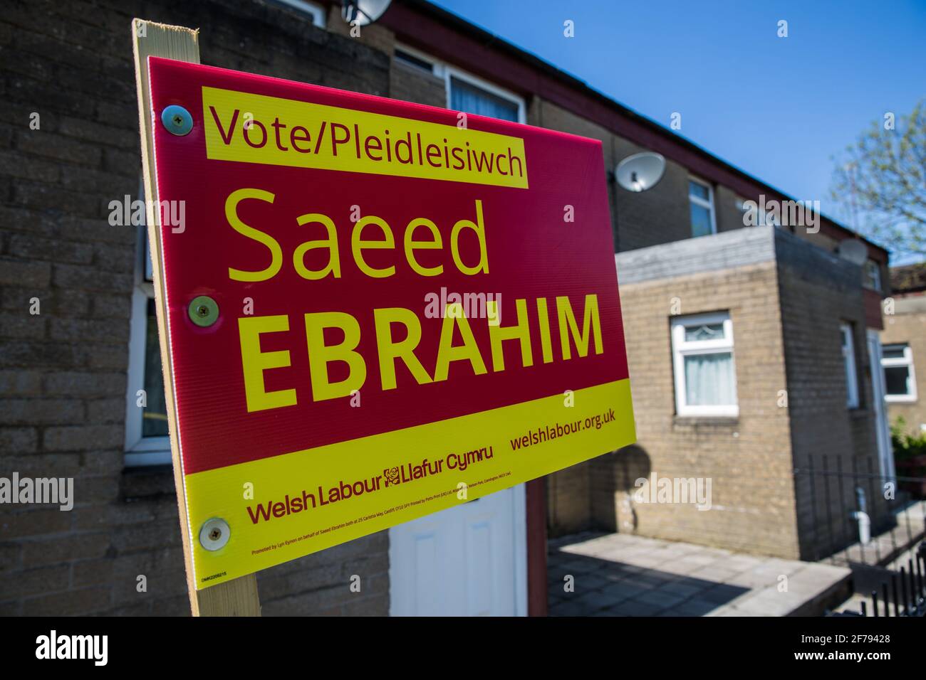 Cardiff, UK. 2nd May, 2017. A Cardiff Council election sign for Welsh ...