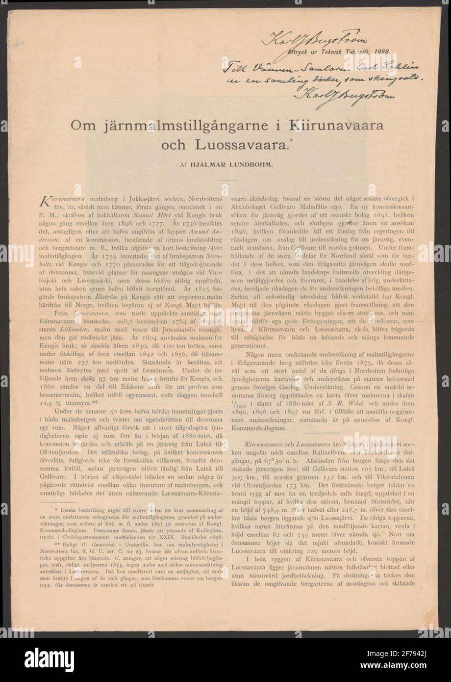 Kiirunavaara.Kiruna Many Kronology.ur Carl Sahlin Mountain History ...