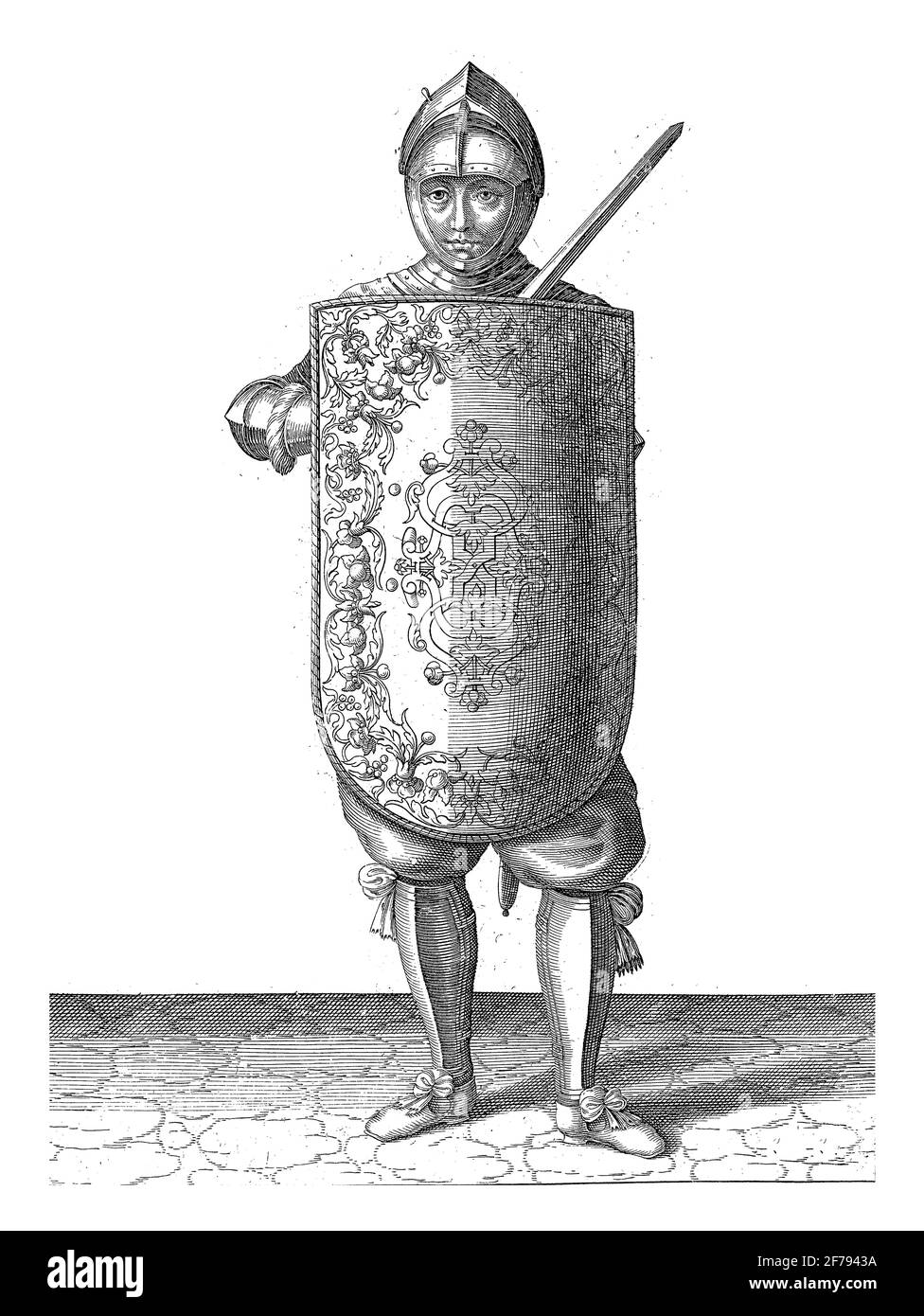 The exercise with the targe and rapier: the soldier holds the targe for ...