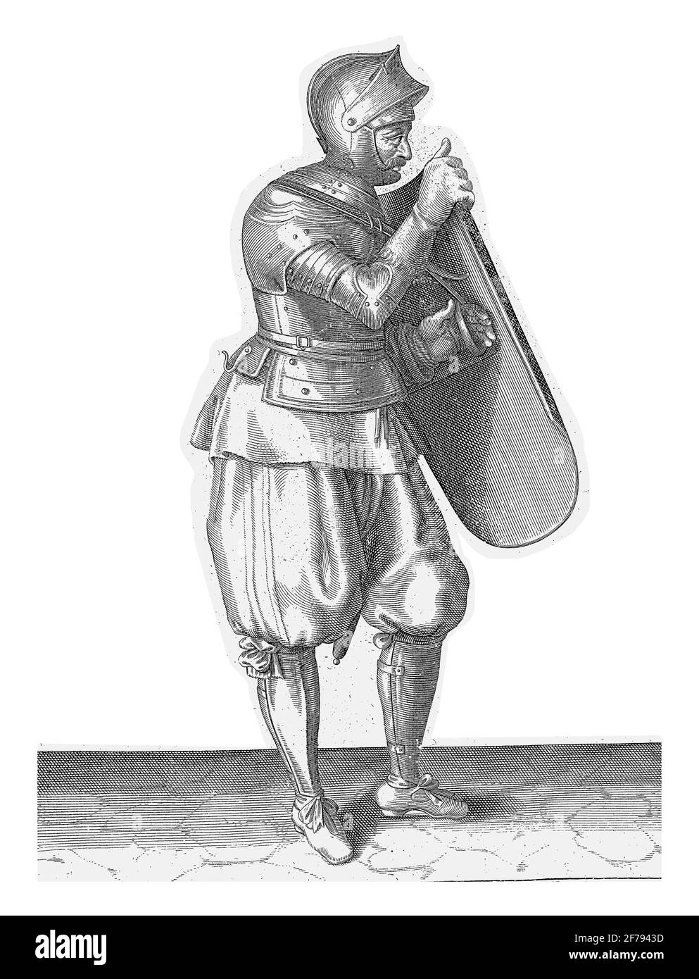 The exercise with the targe and rapier: the soldier holds Targe the ...