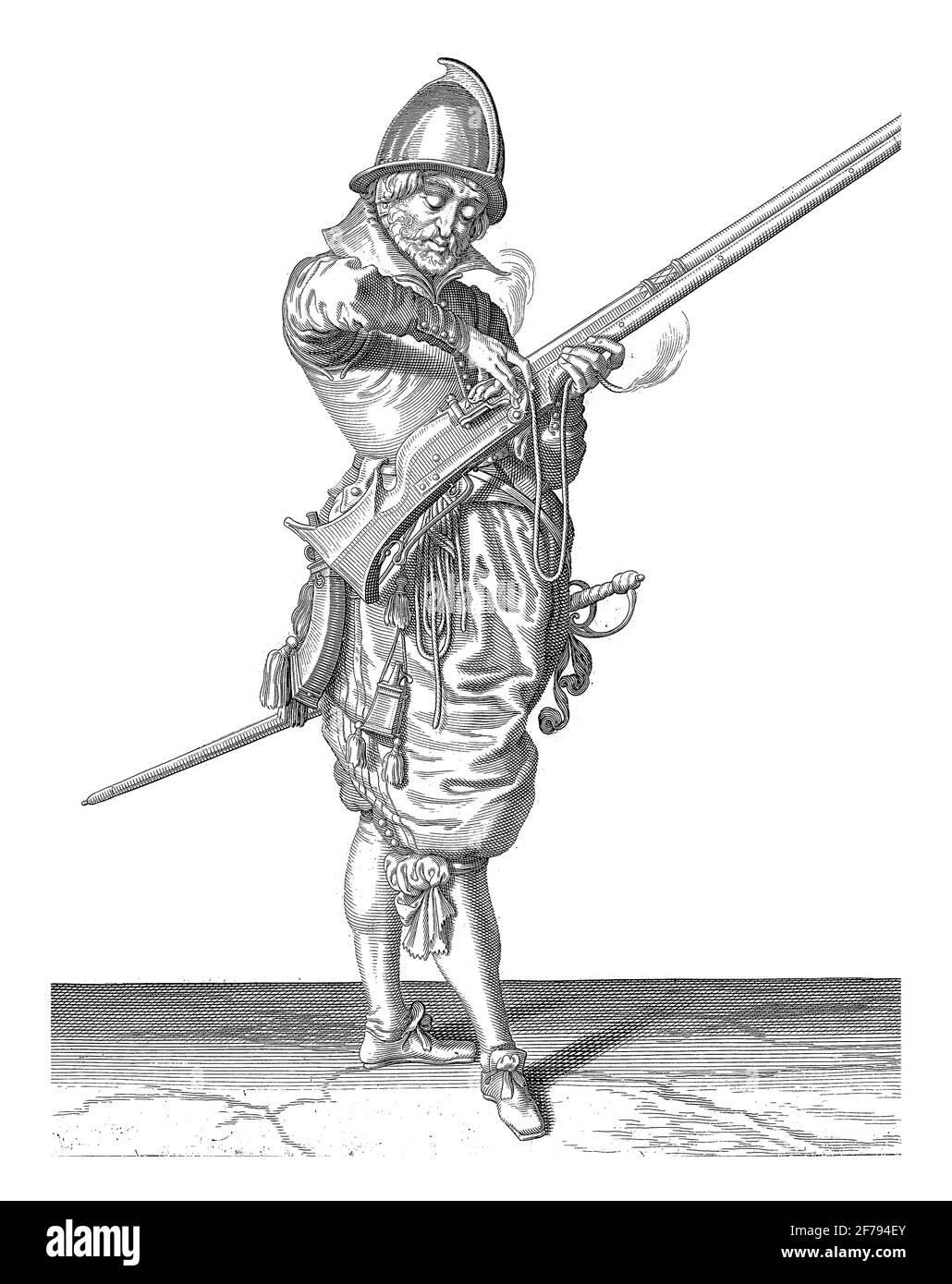 A soldier , full-length, to the right, holding a rudder (a particular ...
