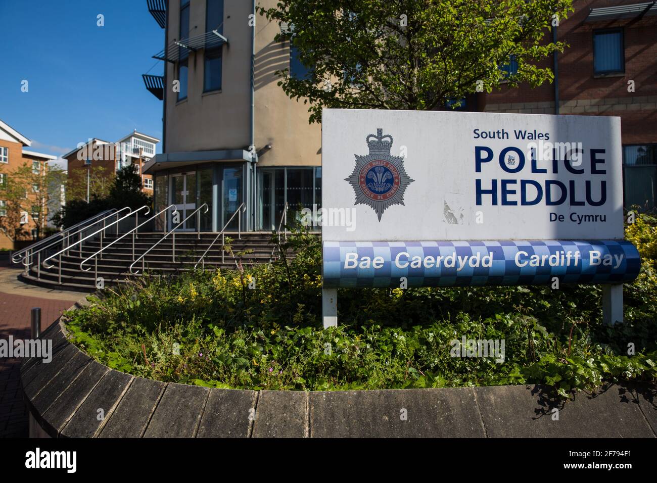 Cardiff, UK. 2nd May, 2017. Cardiff Bay police station. Credit: Mark ...