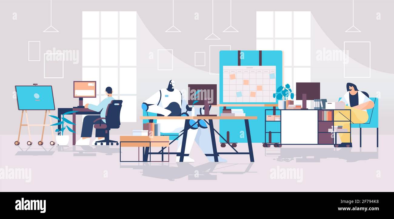 Working on computers cartoon hi-res stock photography and images - Alamy