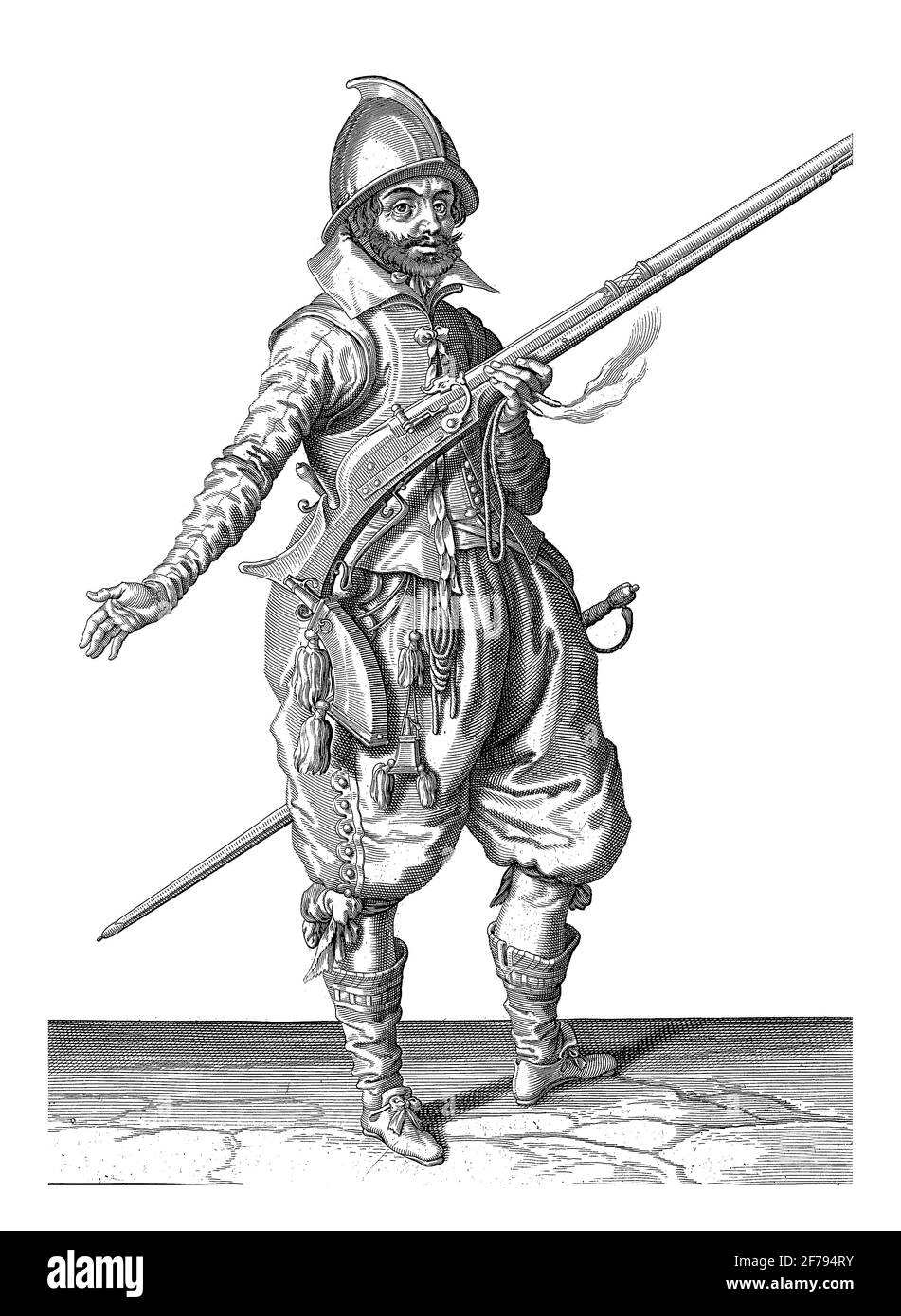 Holding rudder particular type of firearm with his right hand hi-res ...