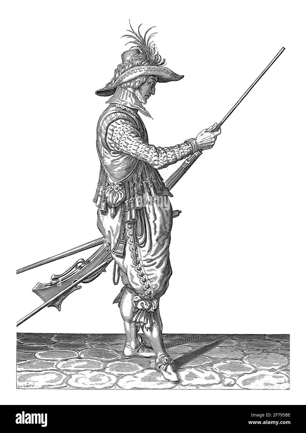 A soldier, full-length, to the right, holding a musket (a particular ...