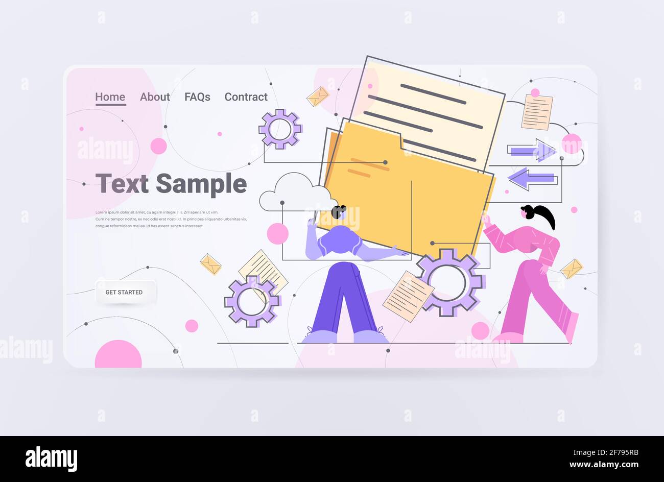 businesspeople holding folder paper work file sharing document ...