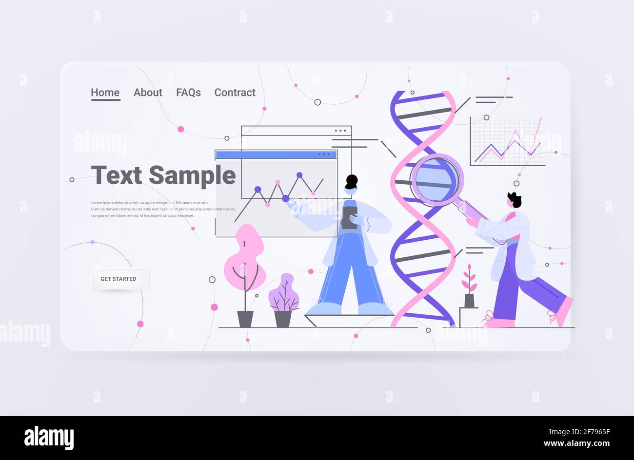 scientists team analyzing DNA structure molecule in laboratory genetic ...