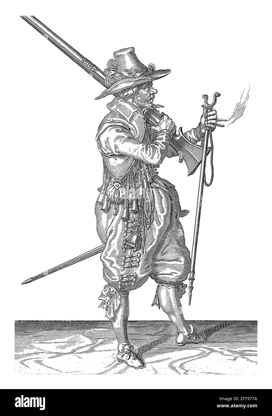 A Soldier, to the Right , who places a musket with his right hand on ...