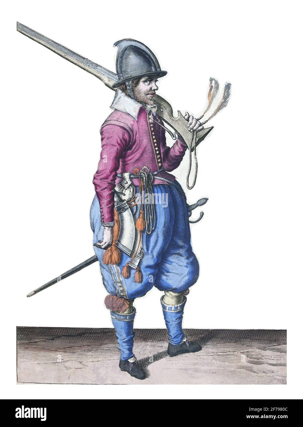 A soldier, full-length, to the right, with a rudder (a certain type of ...