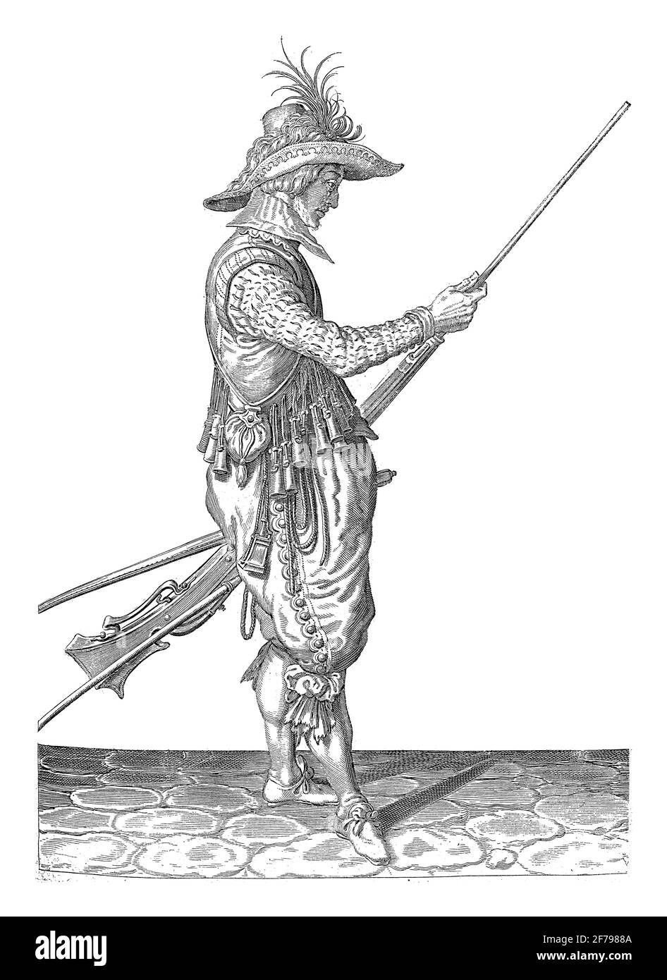 A soldier, full-length, to the right, holding a musket (a particular ...