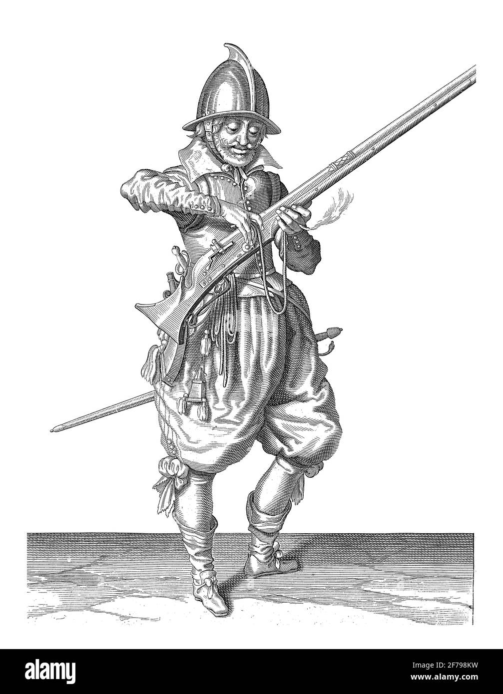 Holding rudder particular type of firearm with his right hand hi-res ...