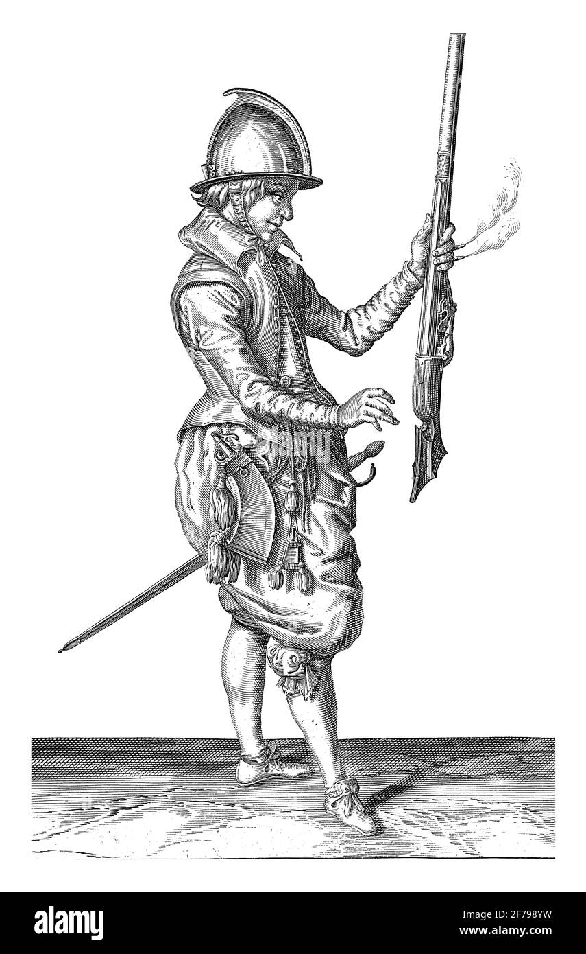 A Soldier, Full Length, to the Right , who is holding a rudder with his ...